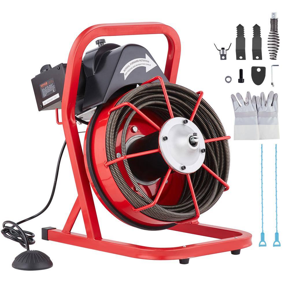 Reviews for VEVOR 75 ft. x 3/8 in. Drain Cleaning Machine 250W Electric ...