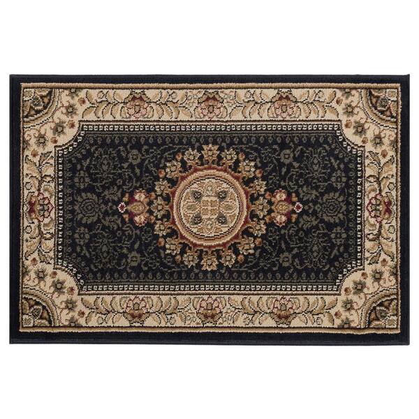 Tayse Rugs Sensation Oriental Black 2 ft. x 3 ft. Indoor Area Rug ...