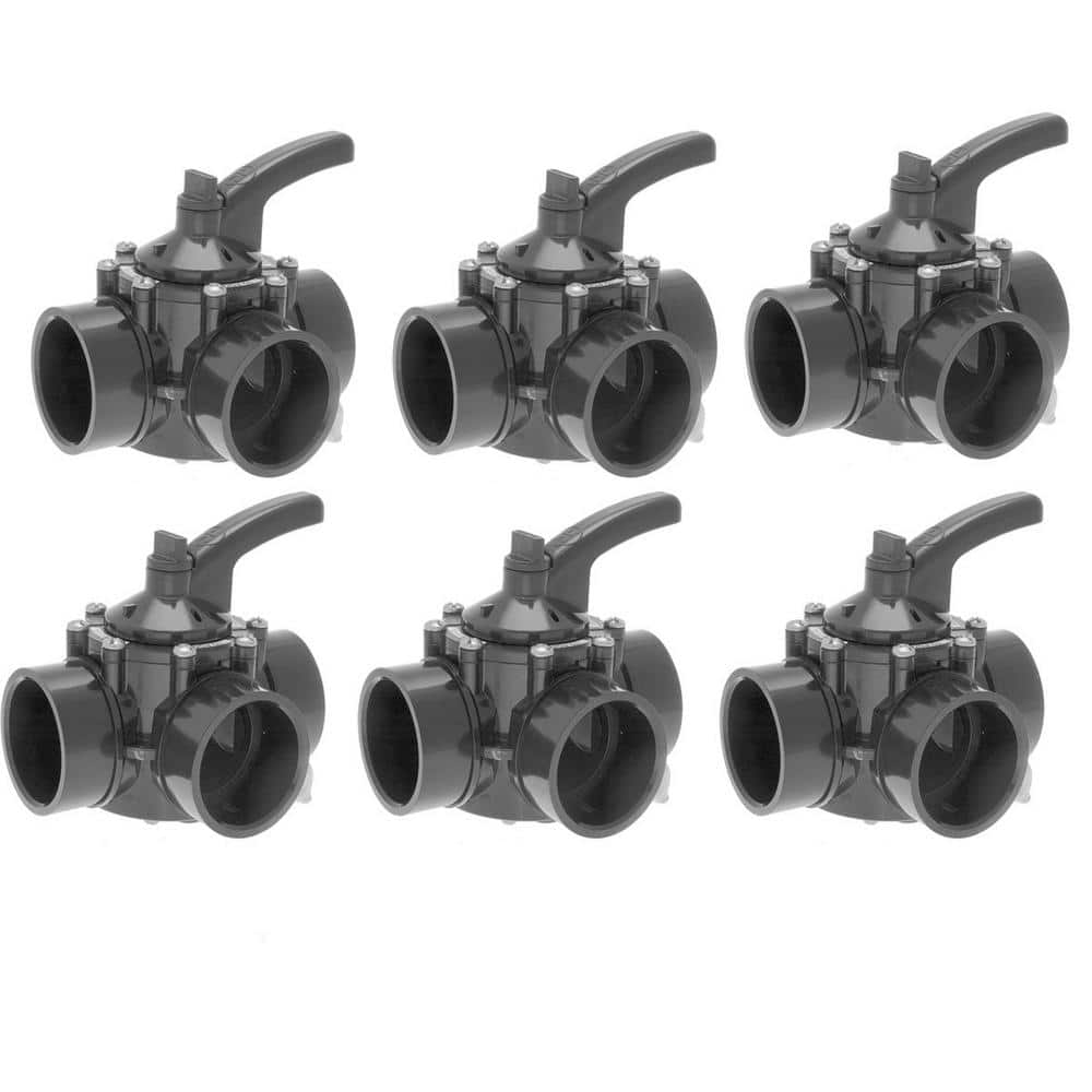 HAYWARD 1-1/2 in. to 2 in. Swimming Pool 3-Way PVC Water Diverter Valve ...