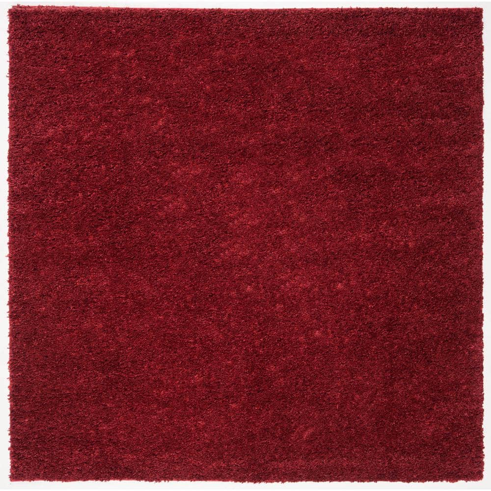 SAFAVIEH Augustine Burgundy 7 ft. x 7 ft. Square Solid Area Rug AUG900S ...