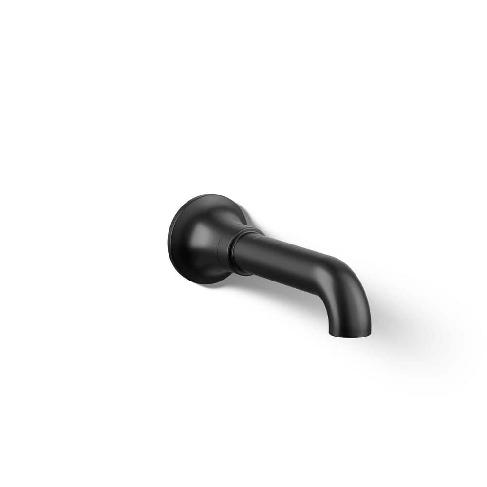 KOHLER Tone Wall Mount Non-Diverter Bath Spout in Matte Black 27423-BL ...