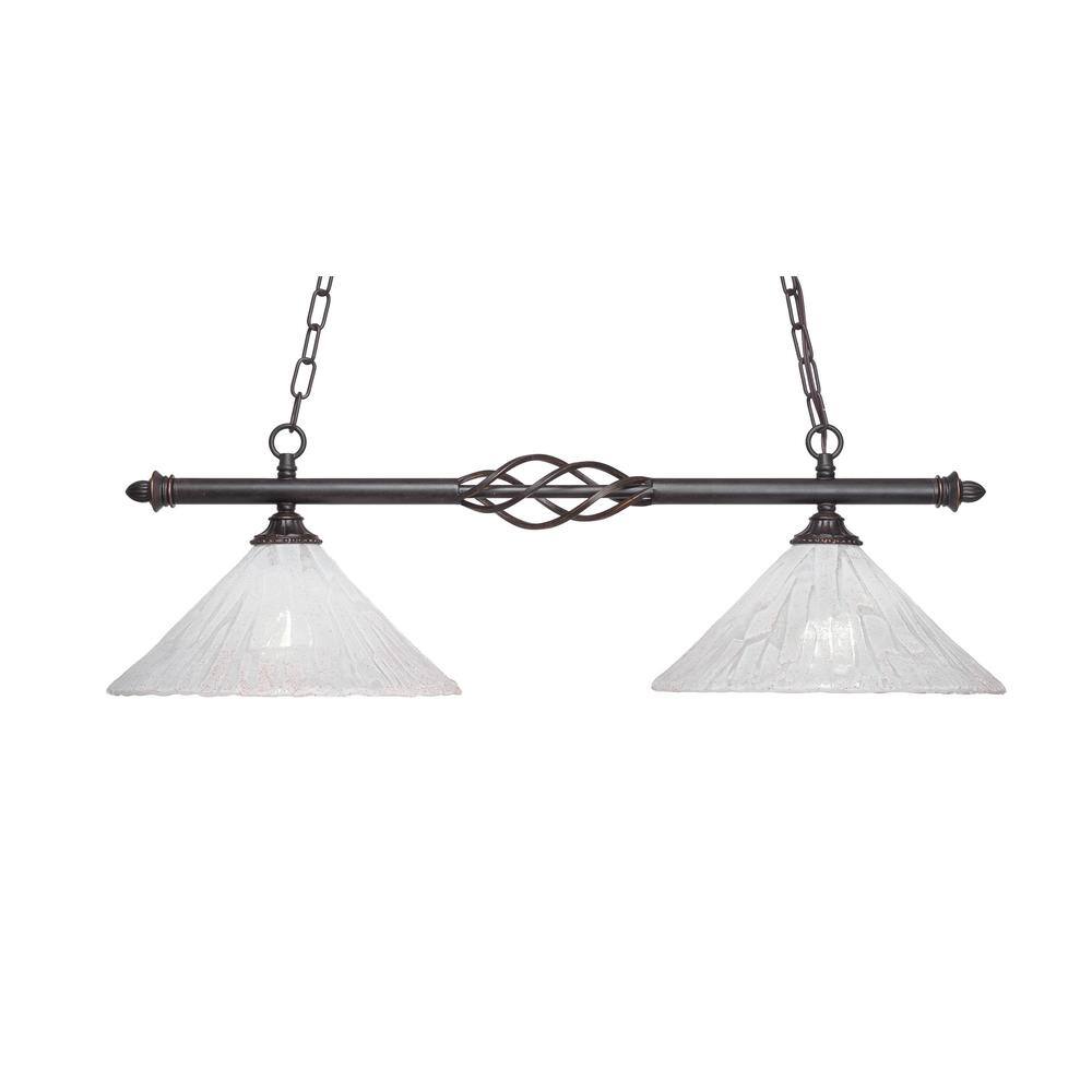 Bridgewater 2-Light Dark Granite Billiard Light with 12 in. Raspberry ...