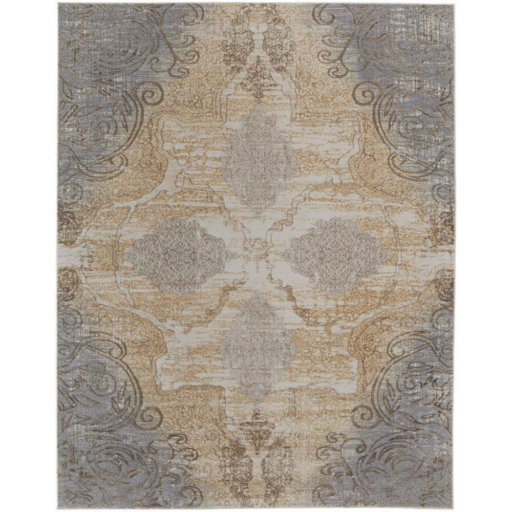HomeRoots 2 ft. x 8 ft. Tan, Gray Floral Area Rug 2000513150 - The Home ...