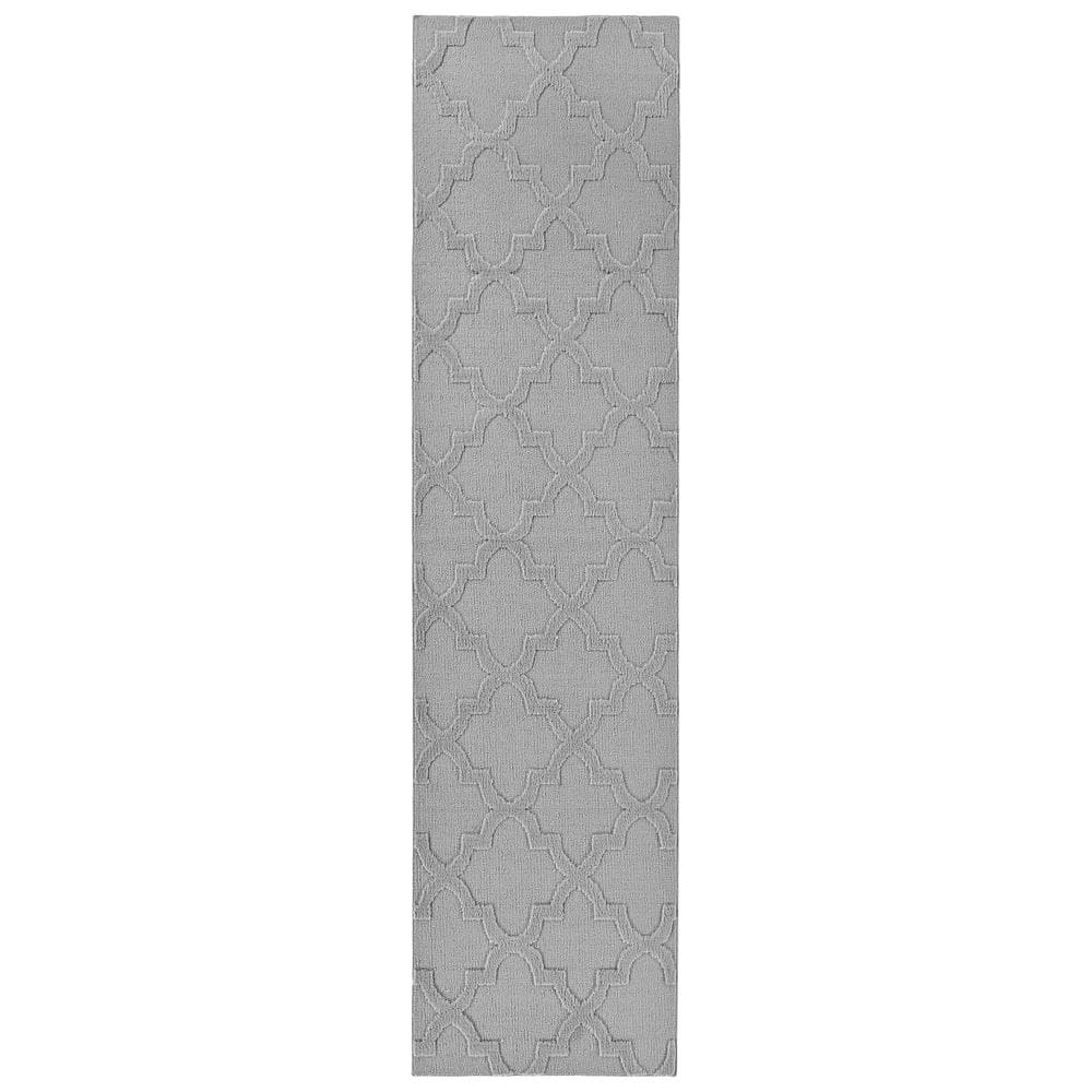 Garland Rug Silver Quatro 3 ft. x 12 ft. Cut-loop Trellis Area Rug ...
