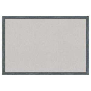 Amanti Art Dixie Blue Grey Rustic Narrow Wood Framed Black Corkboard 29 ...