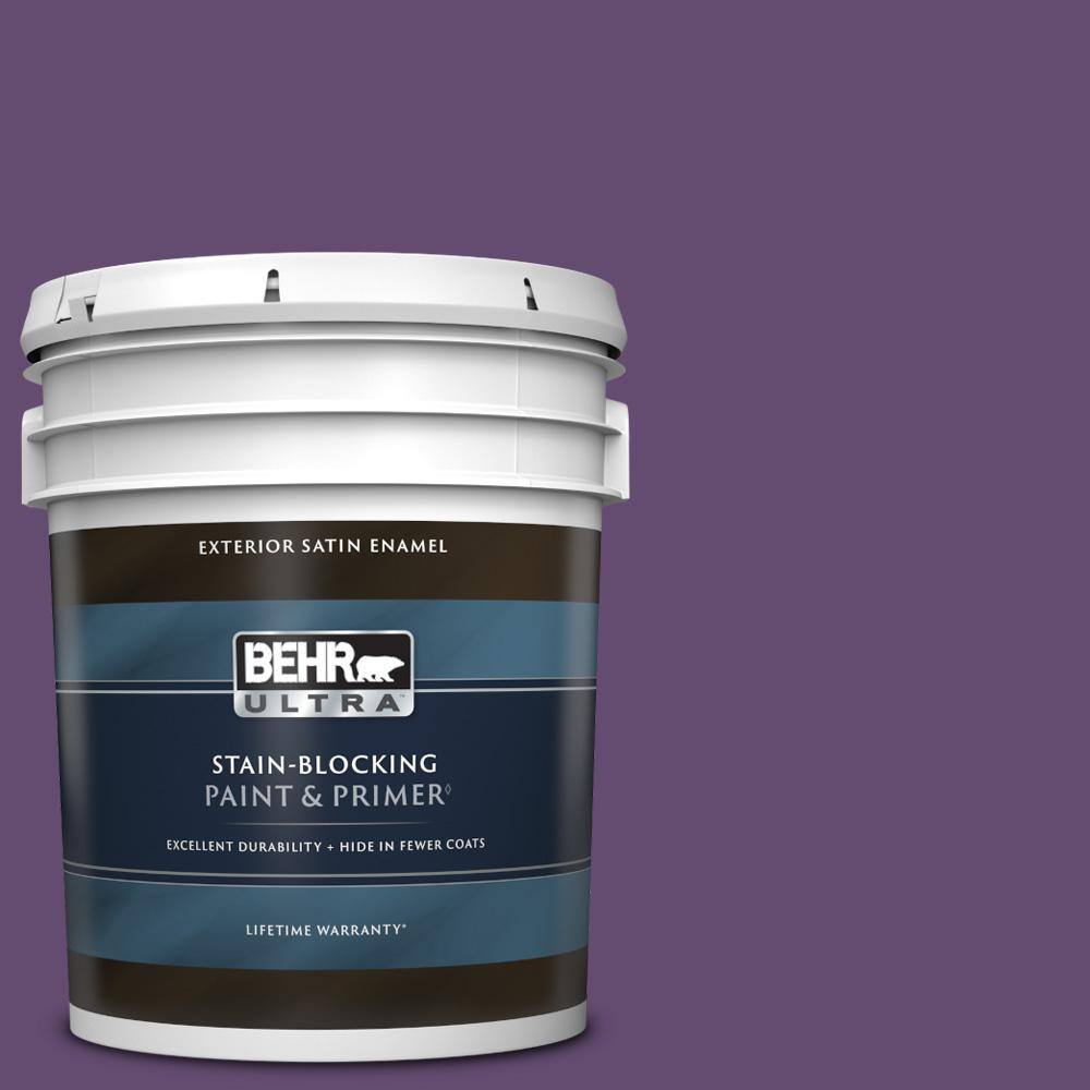BEHR ULTRA 5 gal. #S-G-670 Deep Violet Satin Enamel Exterior Paint ...