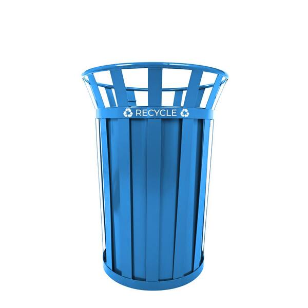 Blue Metal Recycle Bin