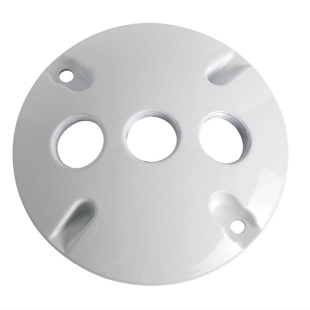 TAYMAC 3-Hole Round Lamp Holder Cover - White LV330WH - The Home Depot