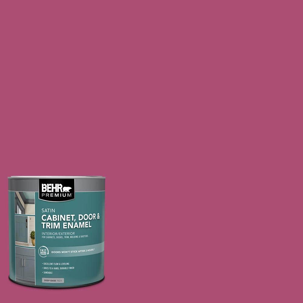 BEHR PREMIUM 1 qt. #100B-7 Hot Pink Satin Enamel Interior/Exterior ...