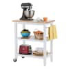TRINITY White Kitchen Cart with Towel Rack TBFLWH-1402 - The Home Depot