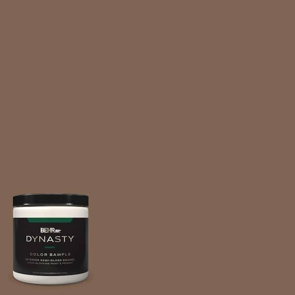 BEHR DYNASTY 8 oz. #N240-7 Joshua Tree One-Coat Hide Semi-Gloss Enamel ...