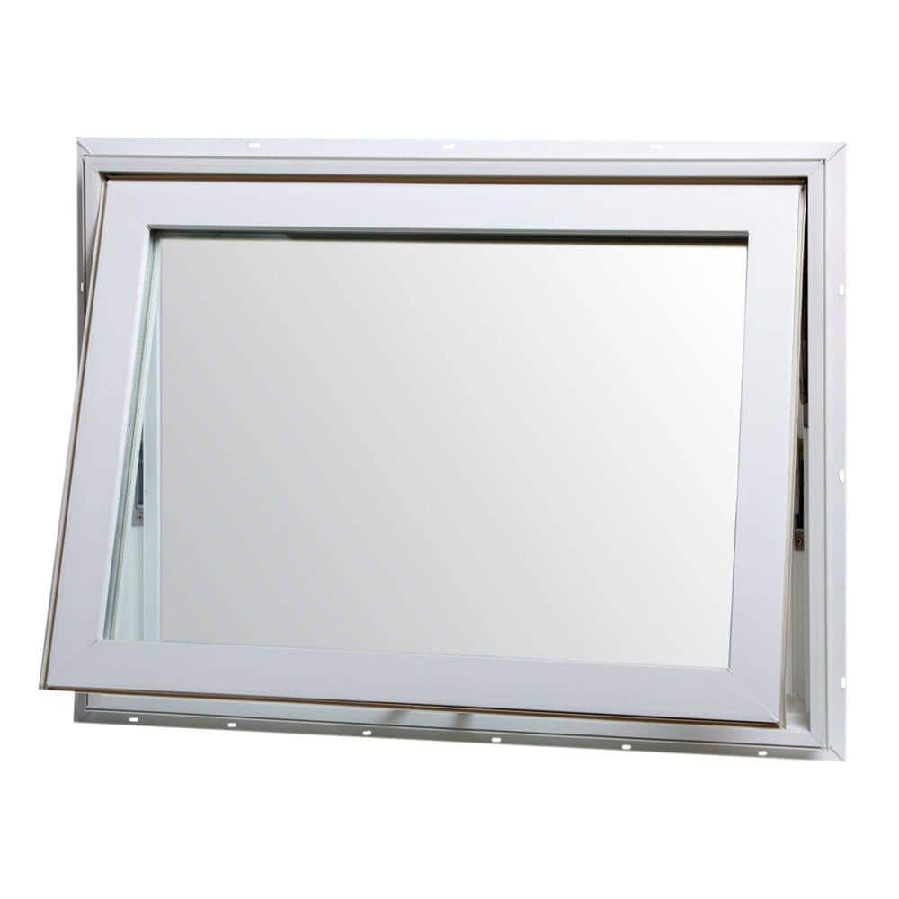 TAFCO WINDOWS 32 in. x 18 in. White Double-Pane Insulated Glass Hinged ...