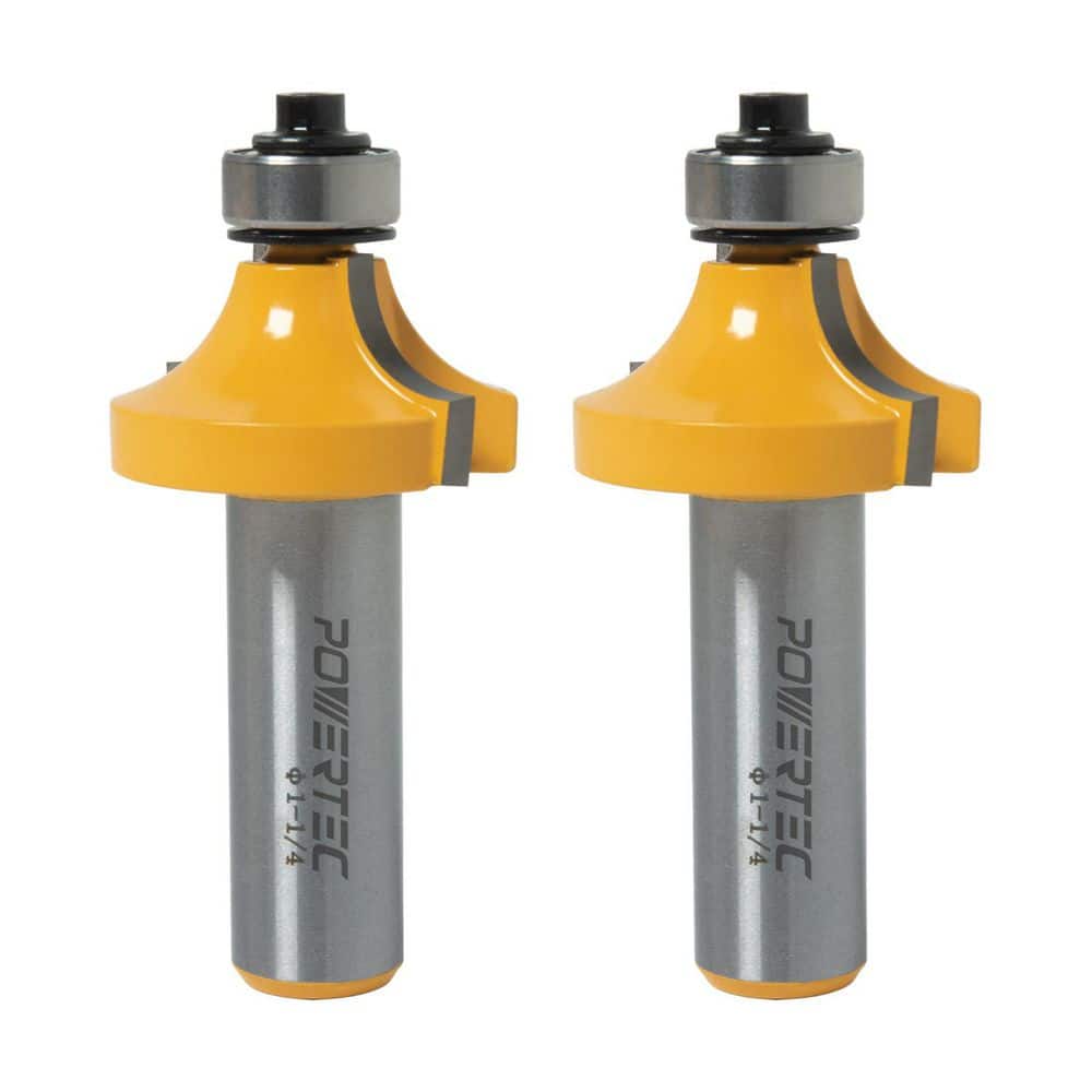 ‎POWERTEC R3/8 in. Tungsten Carbide Roundover Router Bit, 1-1/4 in ...