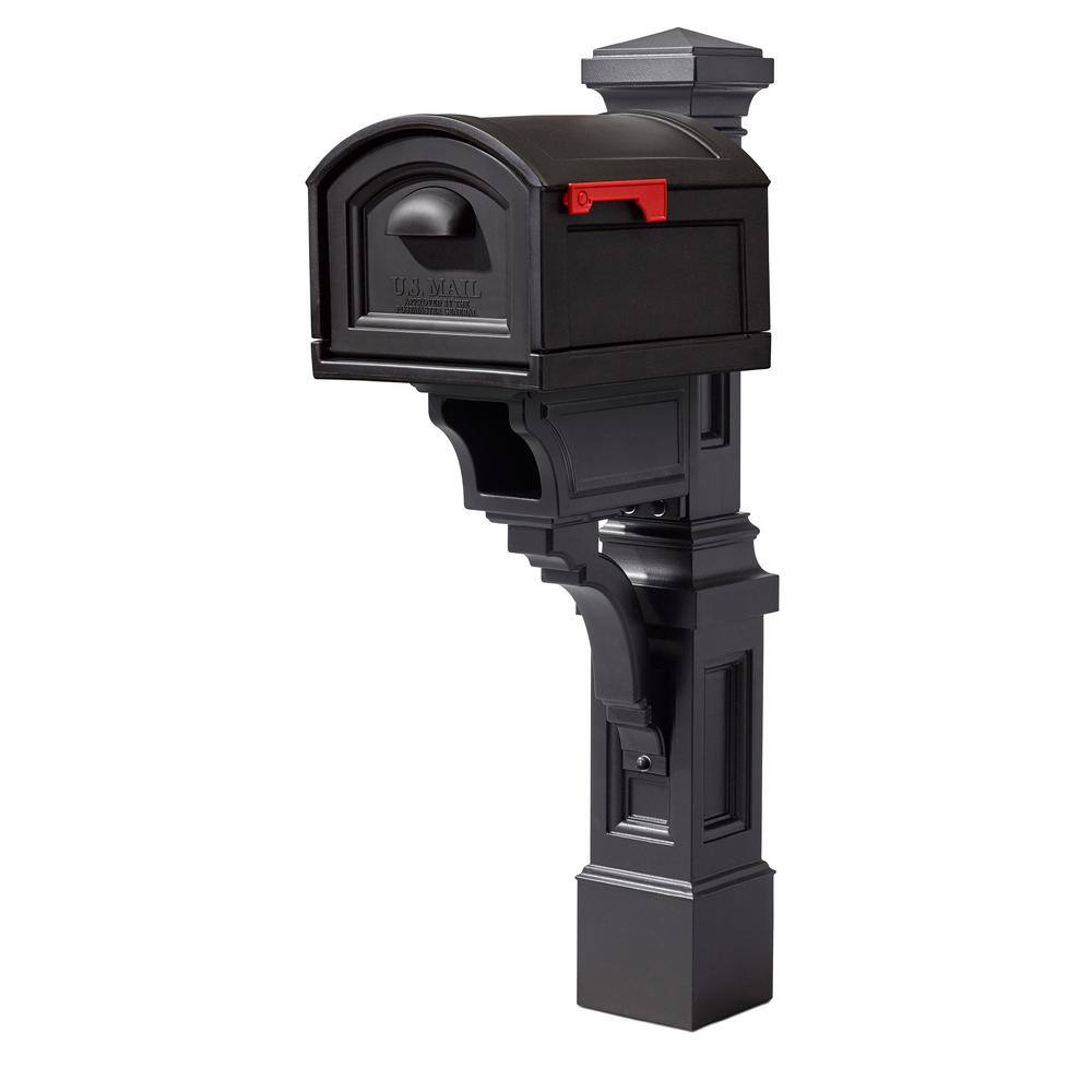 Step2 Atherton Resin Overpost Extra Large Black Onyx Mailbox and Black ...