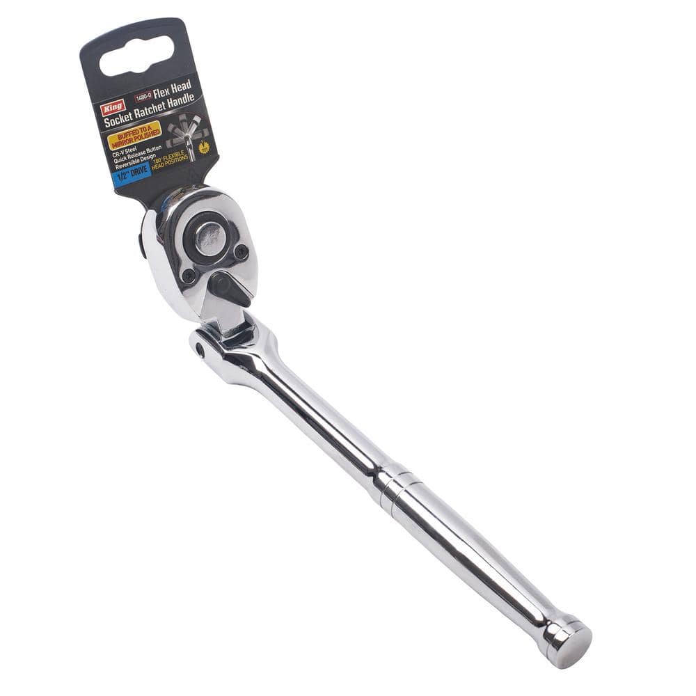 KING 1/2 in. DR Flex Head Socket Ratchet Handle, CR-V 1480-0 - The Home ...