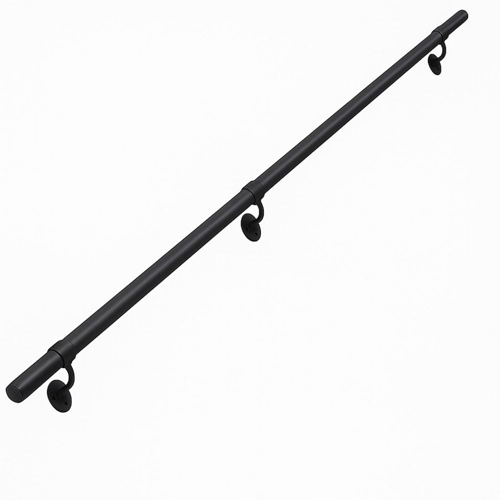 Afoxsos 10 ft. Aluminum Indoor Metal Hand Rails Wall Mounted Industrial ...