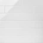 Ivy Hill Tile Colorwave White 4.43 in. x 17.62 in. Polished Crackled ...