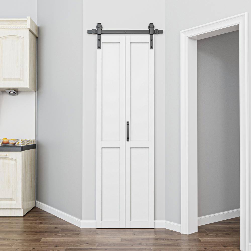 EH PUERTA 25 in. x 84 in. Paneled MDF White Primed H Shape Composite ...