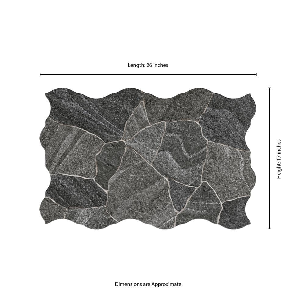 Buy Mauna Loa Lave 17 in. x 26 in. Matte Porcelain Stone Look Floor and ...