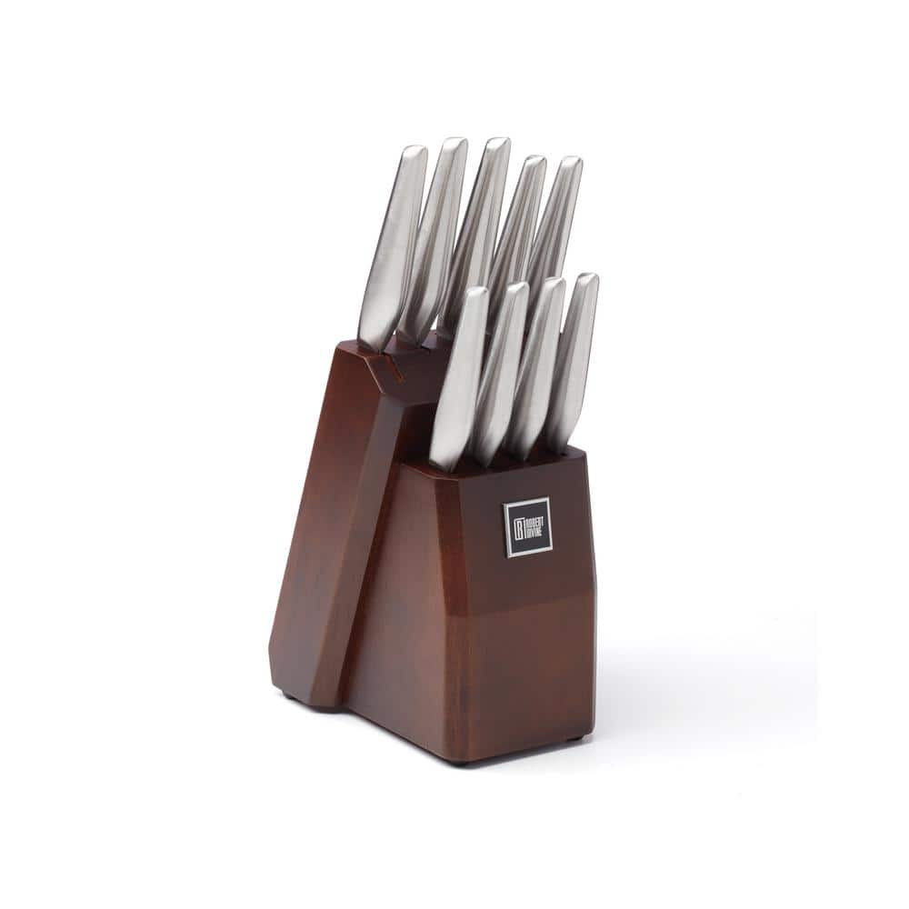 Cambridge Robert Irvine 10-Piece Stainless Steel Knife Set with Block ...