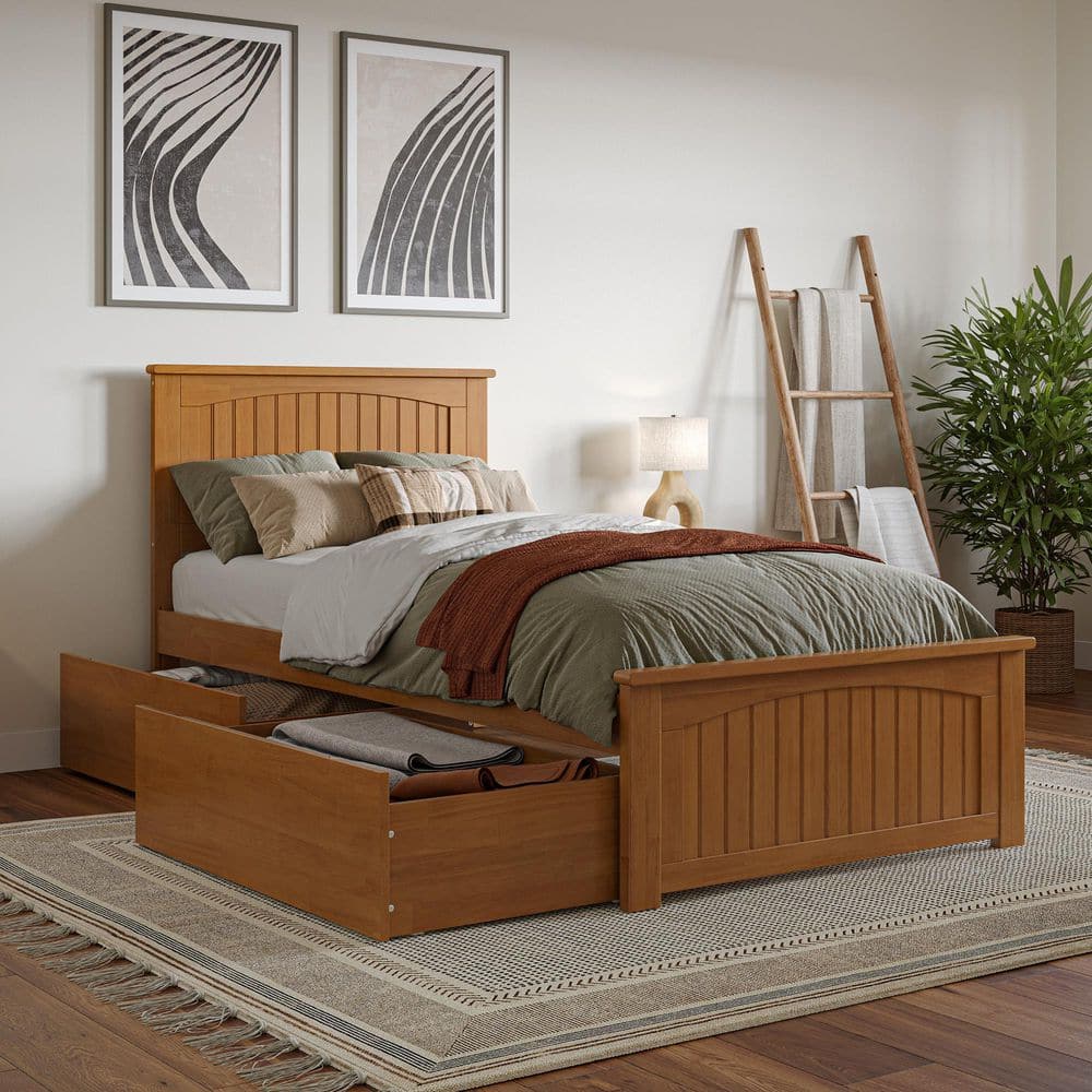 AFI Nantucket Light Toffee Natural Bronze Solid Wood Frame Twin XL ...