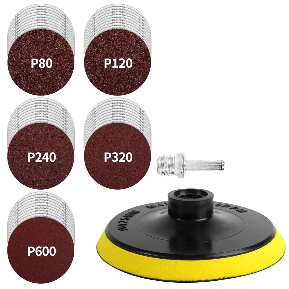 5 Inch Polyurethane Hook and Loop Backing Pad with 50PCS Sanding Discs ...