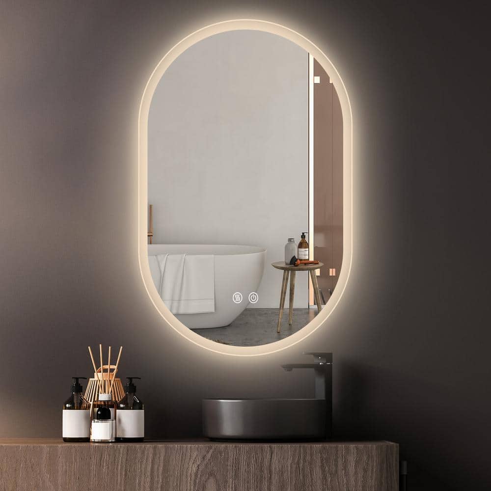 Have a question about NTQ 24 in. W x 36 in. H Large Oval Frameless ...
