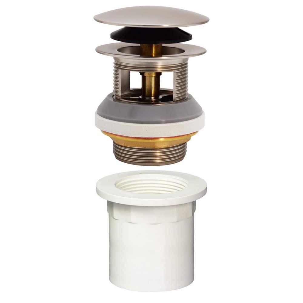 Westbrass Integrated Overflow Drain 1-1/2 in. NPSM Coarse Thread Tip ...