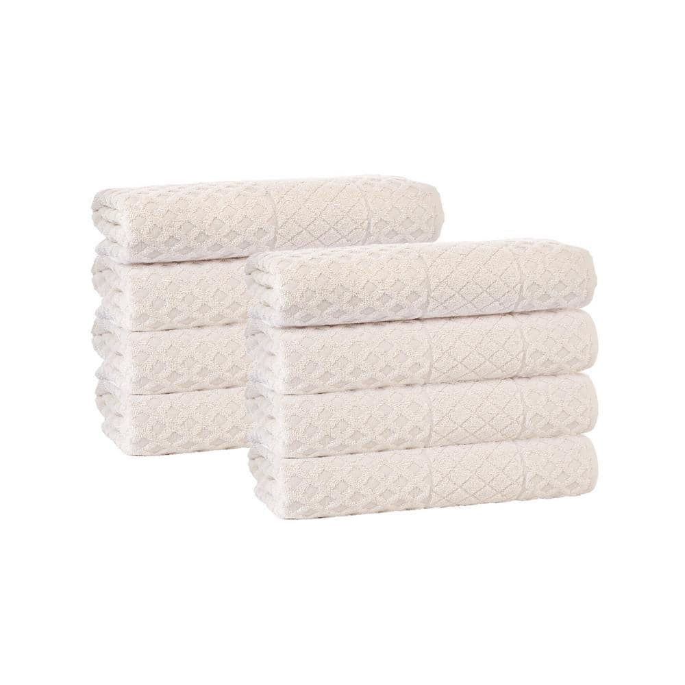 Glossy 8 pcs Cream Turkish Cotton Hand Towels glosscrm8h - The Home Depot