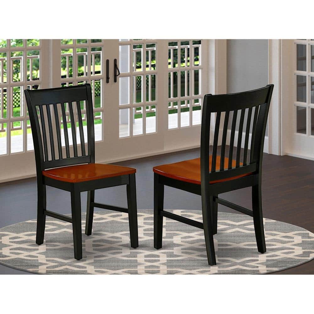 HOME IMPORTS EMPORIUM Black and Cherry Wooden Seat Slat Back Dining ...