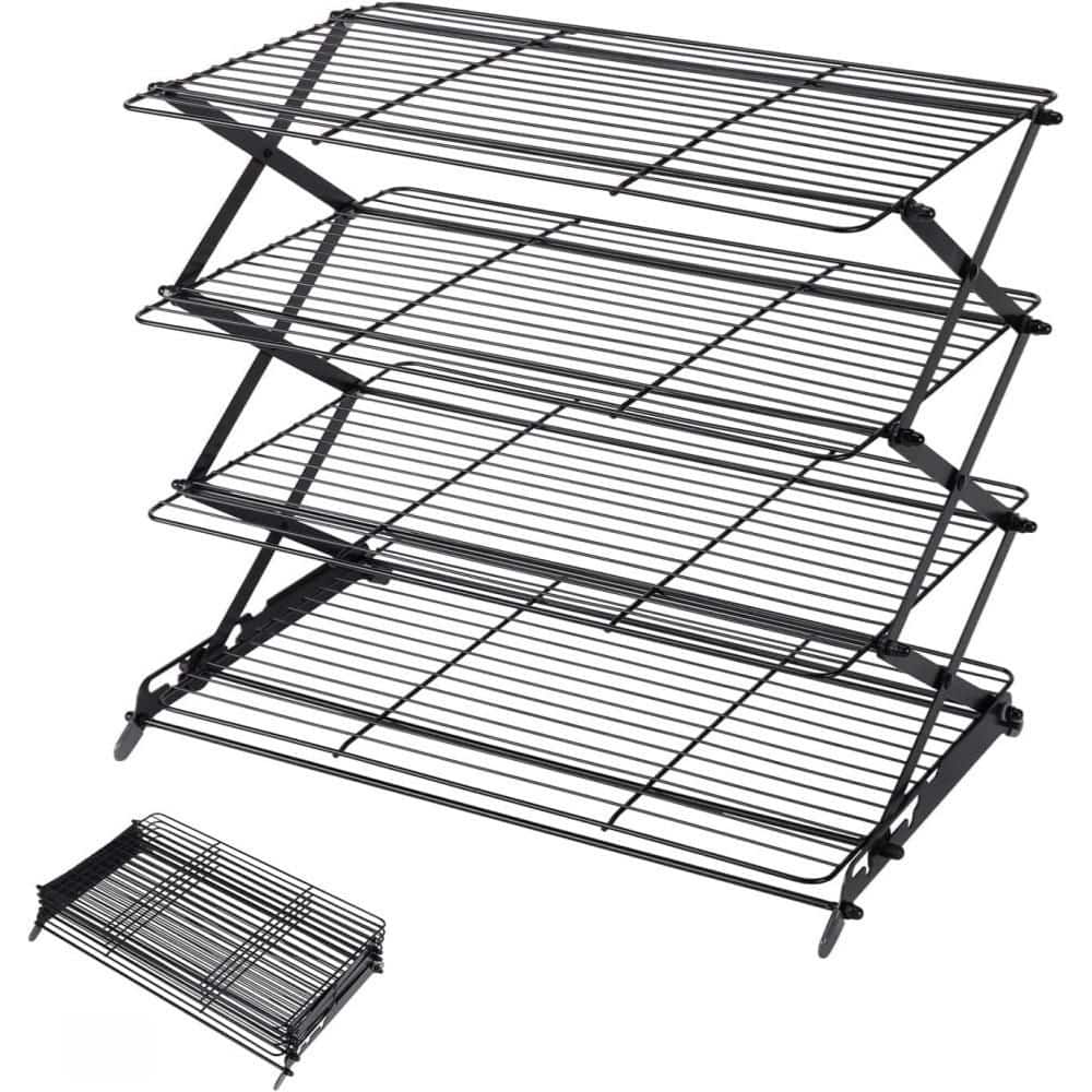 Numhew 4-Tier Collapsible Cooling Rack with Adjustable 3 Setting Design ...