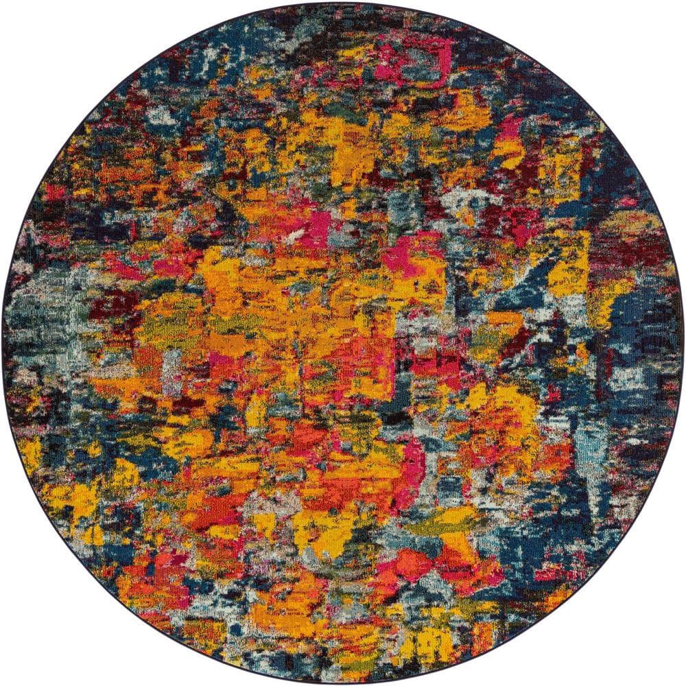 Unique Loom Estrella Guell Multi 8' 0 x 8' 0 Round Rug 3125633 - The ...