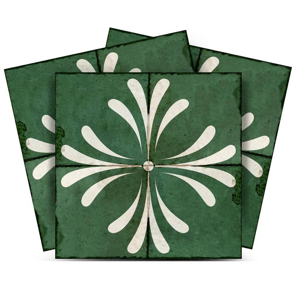 MI ALMA Green and Gray R1111 5 in. x 5 in. Vinyl Peel and Stick ...