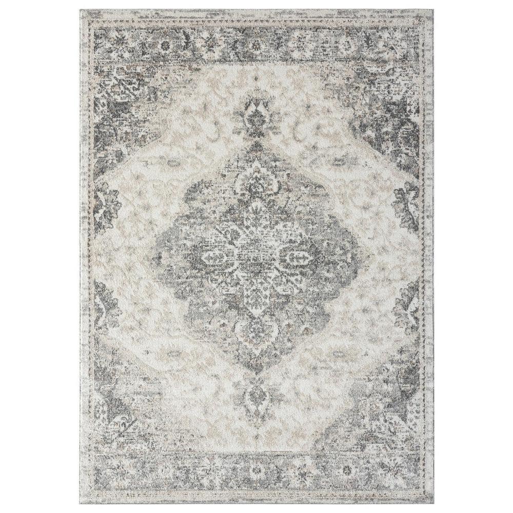 Luxe Weavers Arman Collection Vintage Silver 8x10 Oriental Medallion ...