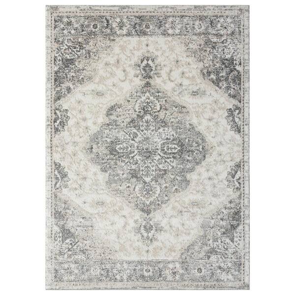 Luxe Weavers Arman Collection Vintage Silver 8x10 Oriental Medallion ...
