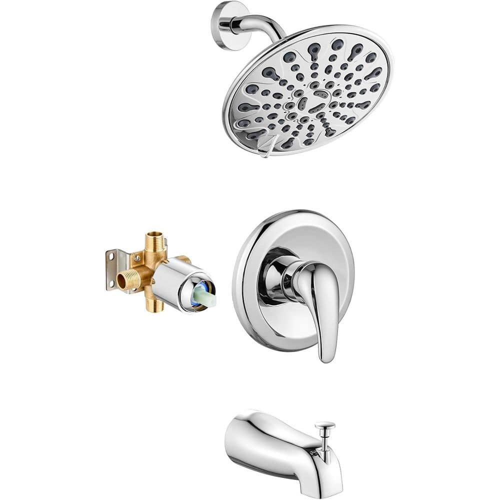 Single Handle Wall Mounted Bathroom Faucet in Polished Chrome AZJH ...