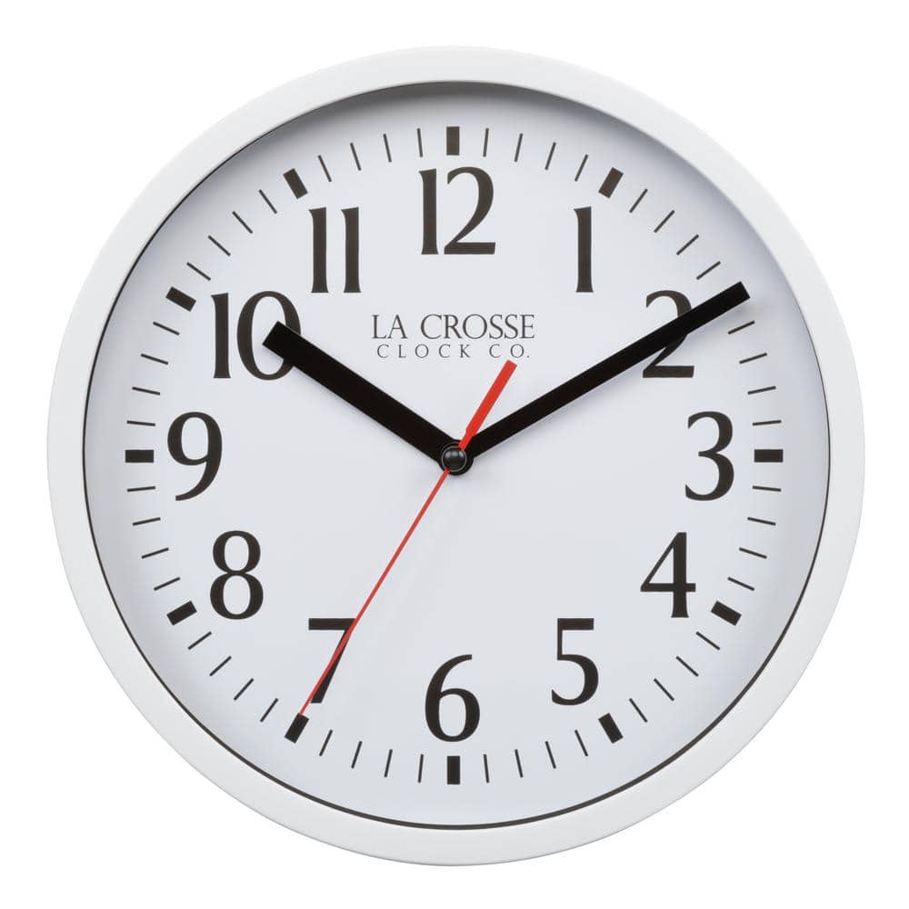 La Crosse Clock 8 in. Basics Quartz Analog Wall Clock - White 404-3020W ...