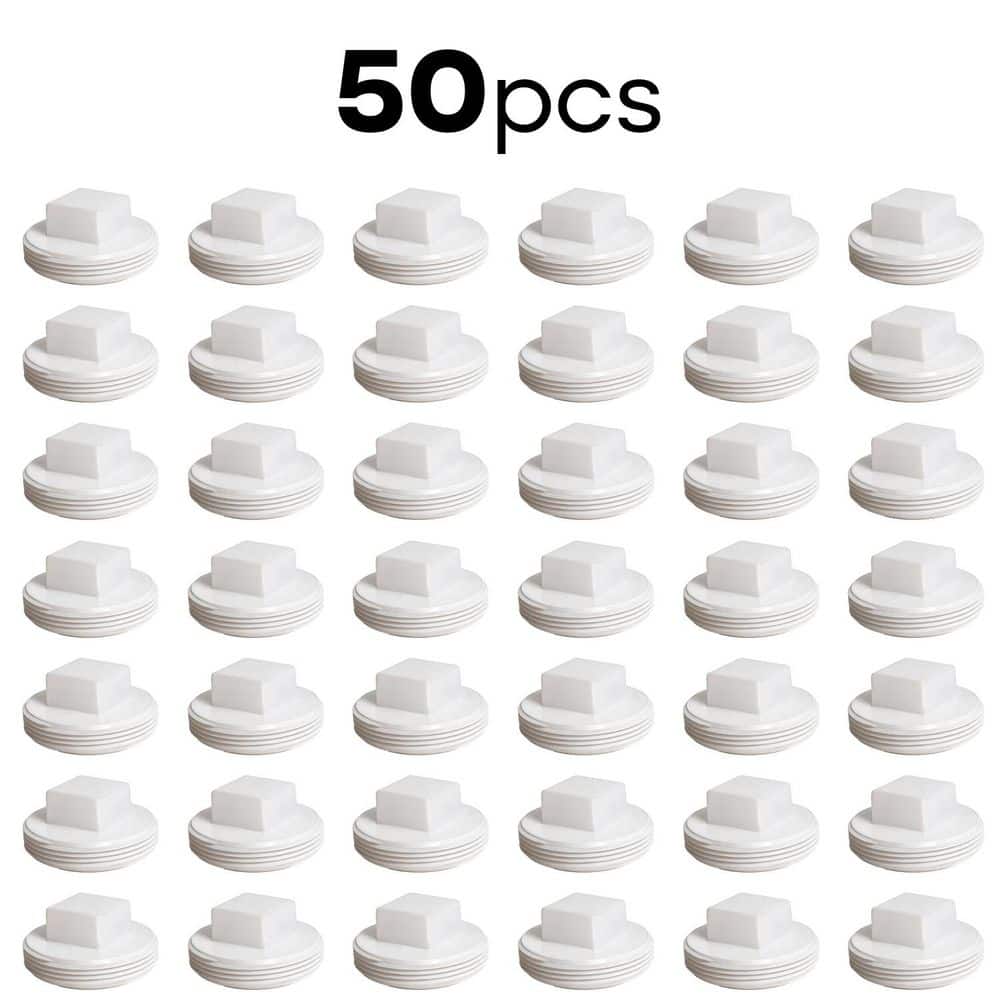 PLUMBFLEX 2 in. White Rigid PVC DWV Cleanout Plug, 0.21 ft. Long, Male ...
