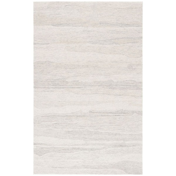 SAFAVIEH Ebony 6 ft. x 9 ft. Light Gray/Beige Abstract Striped Area Rug ...