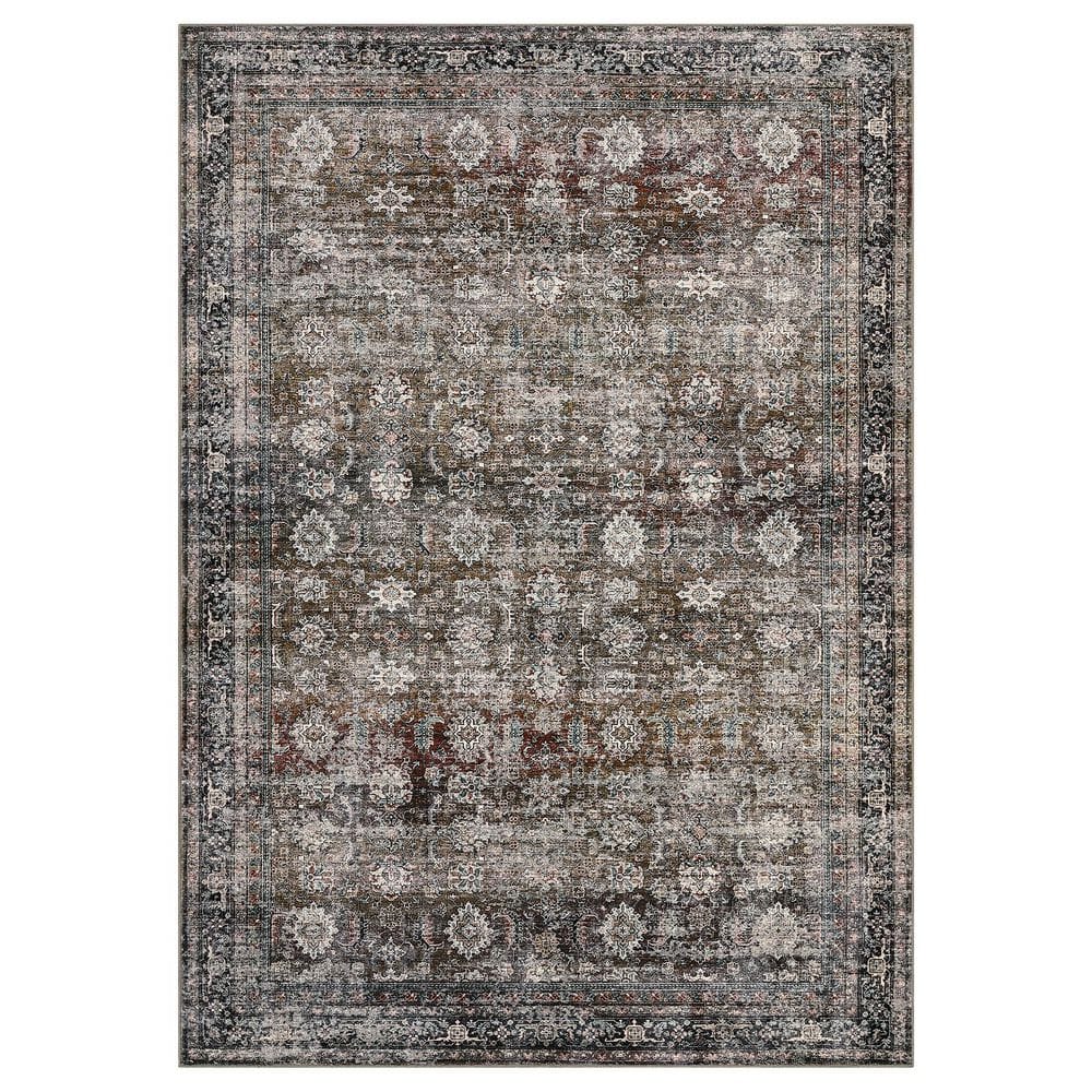 8 ft. x 10 ft. Red Green Large Size Interior Decoration Distressed ...