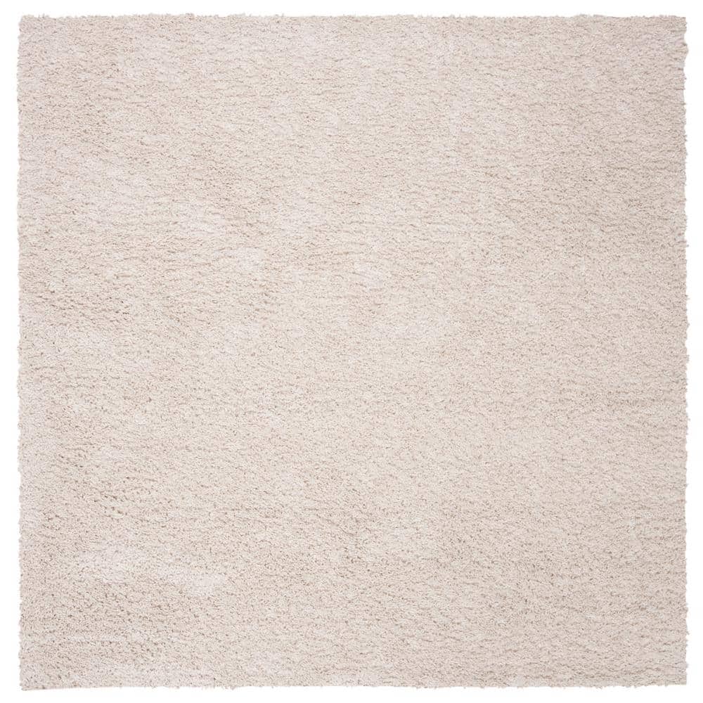 SAFAVIEH August Shag Beige 10 ft. x 10 ft. Solid Square Area Rug ...