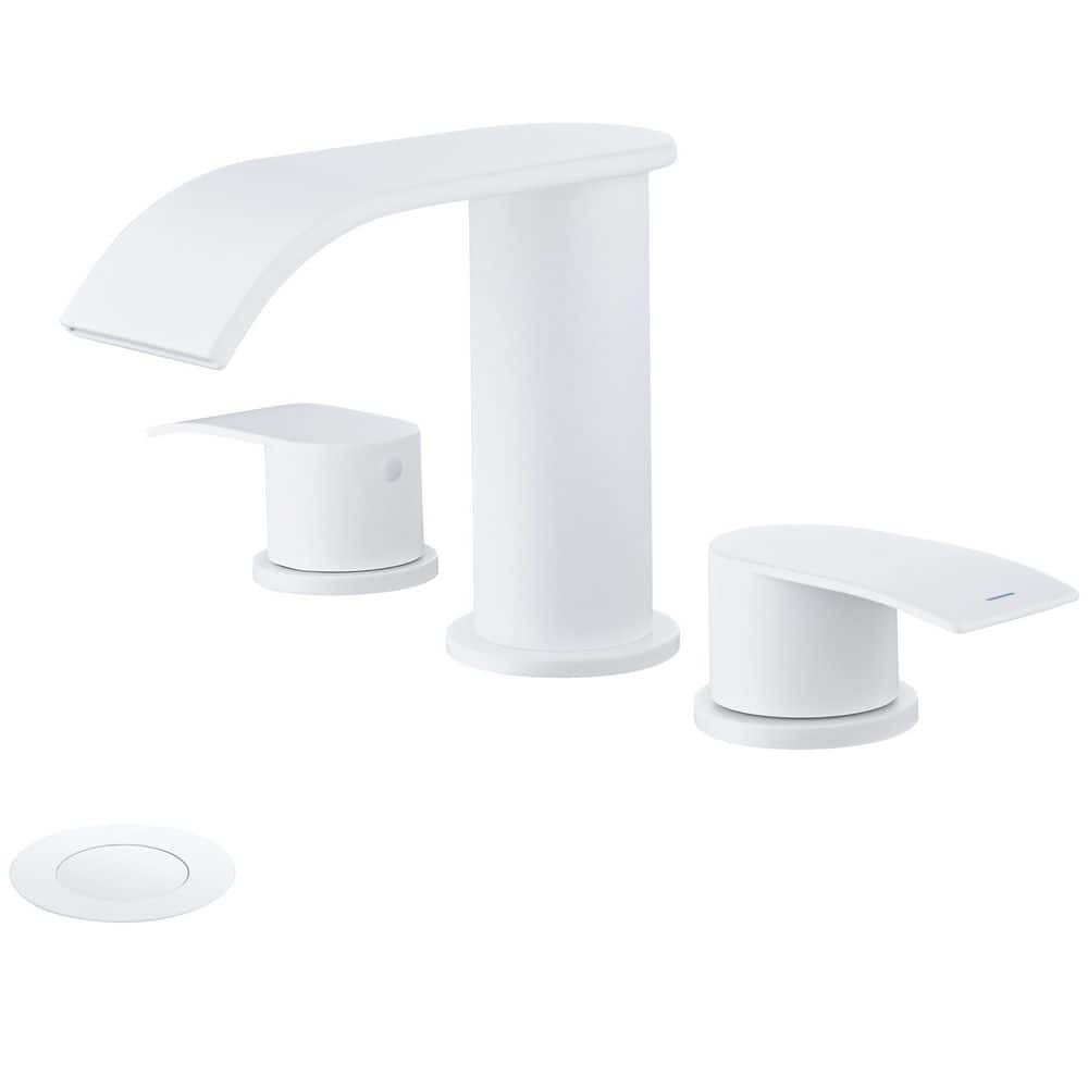 GAGALIFE 8 in. Widespread Double Handle Waterfall Spout Bathroom Vessel ...