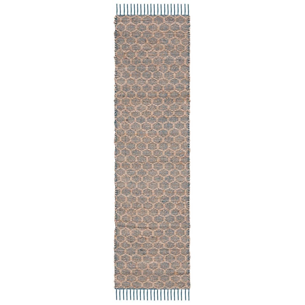 SAFAVIEH Cape Cod 2 ft. x 8 ft. Navy/Natural Trellis Lattice Runner Rug ...