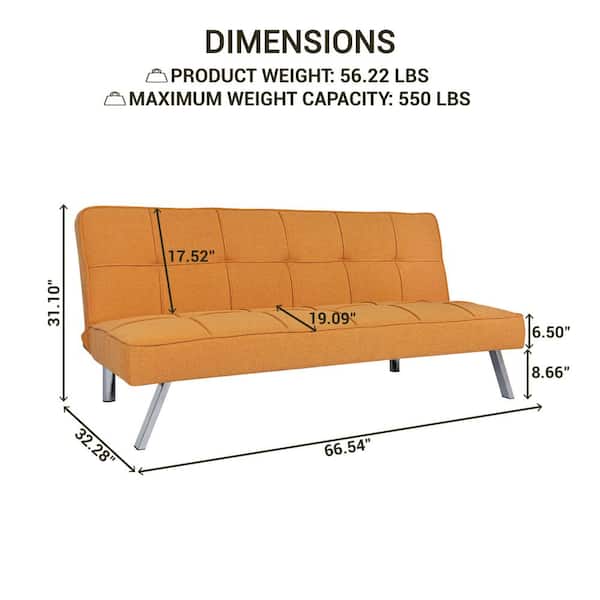 Futon couch size store