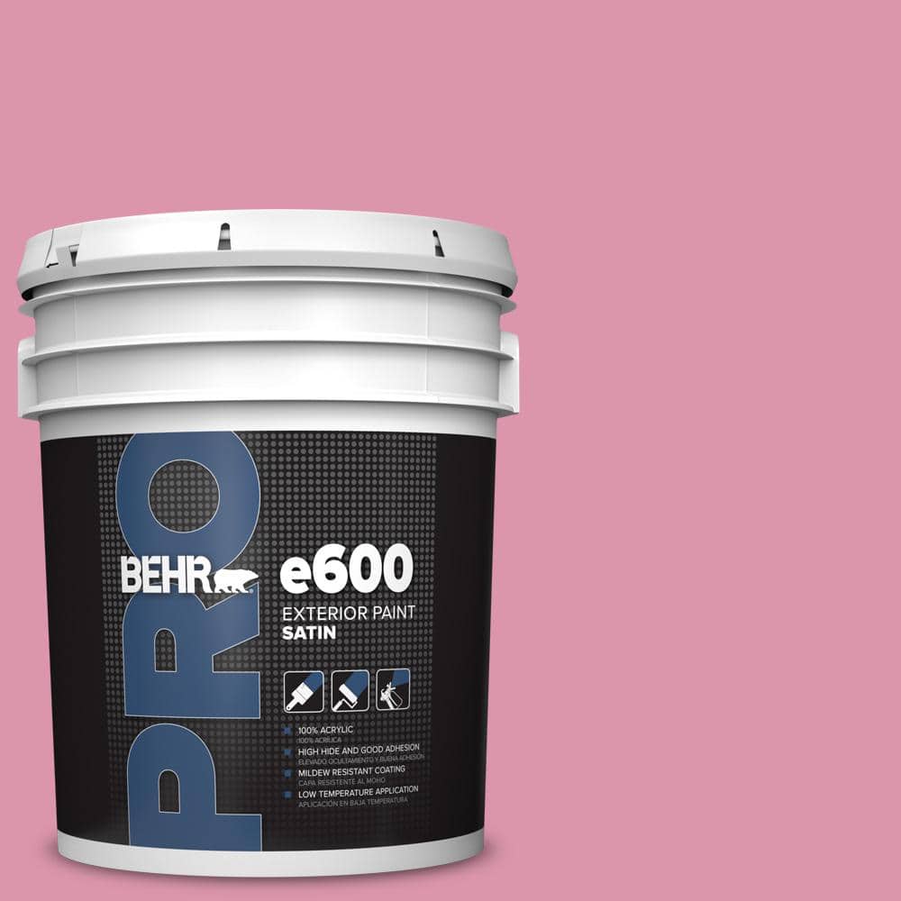 BEHR PRO 5 gal. #110B-4 Foxy Pink Satin Exterior Paint PR64005 - The ...