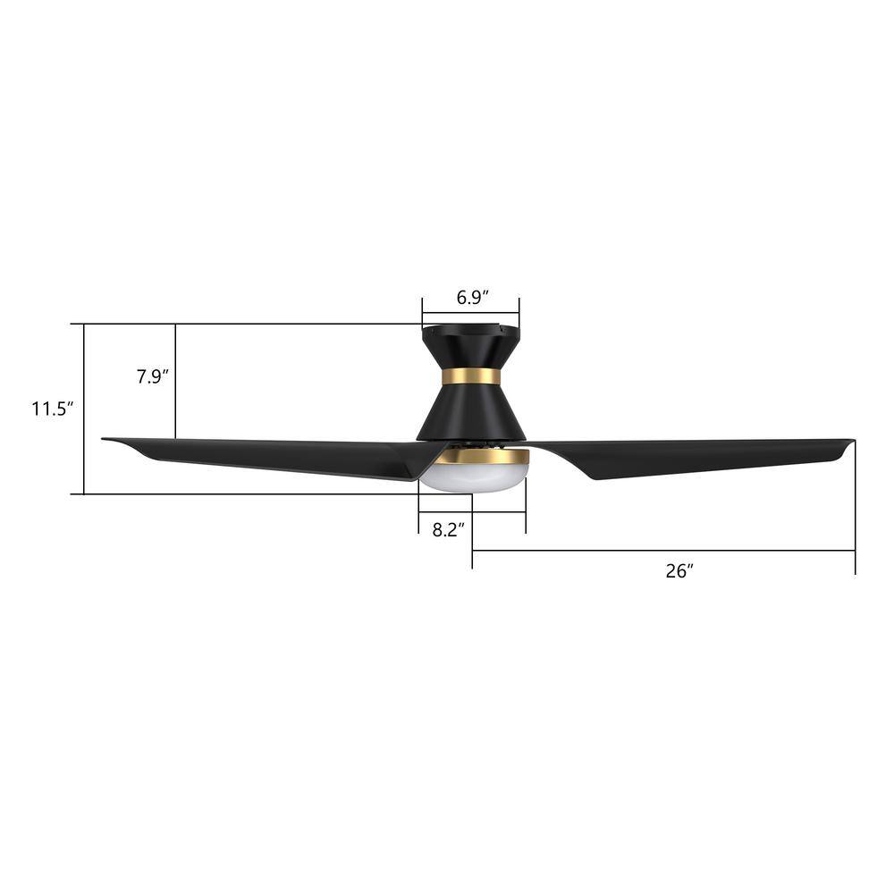Buy Jett 52 in. Dimmable LED Indoor/Outdoor Black Smart Ceiling Fan ...