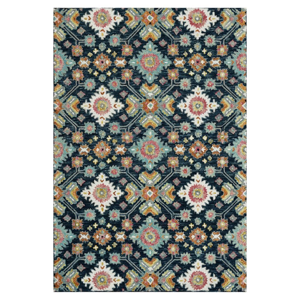 Empress Navy Blue 9 ft. x 13 ft. Western Area Rug JAC30913 - The Home Depot