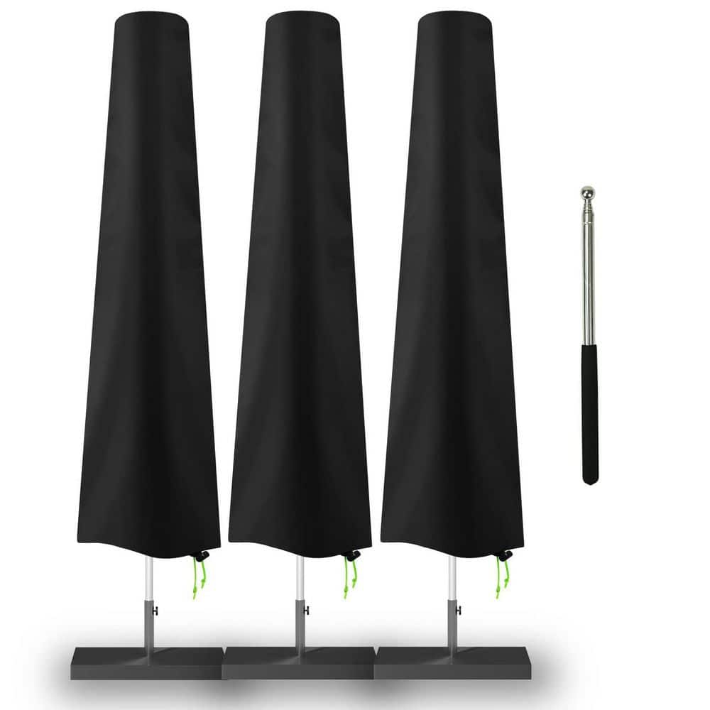 OGETFUUR 3-Piece Patio Umbrella Covers with 1 Push Rod and Zipper ...