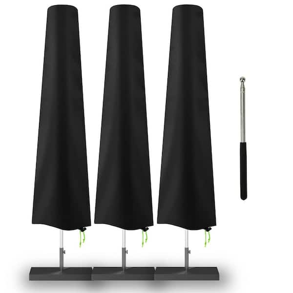 OGETFUUR 3-Piece Patio Umbrella Covers with 1 Push Rod and Zipper ...