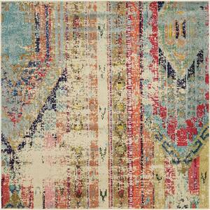 Unique Loom Sedona Yosemite Multi 8 ft. x 8 ft. Round Area Rug 3127703